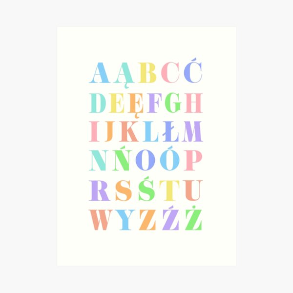 "Children's Polish Alphabet Chart, Poland Language Chart, Pastel" Art ...