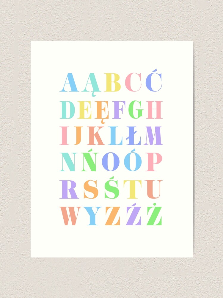 "Children's Polish Alphabet Chart, Poland Language Chart, Pastel" Art ...