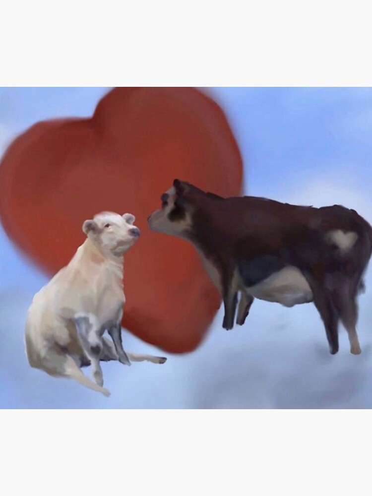 "two cows in love meme - cursed love meme " Sticker for Sale by ...