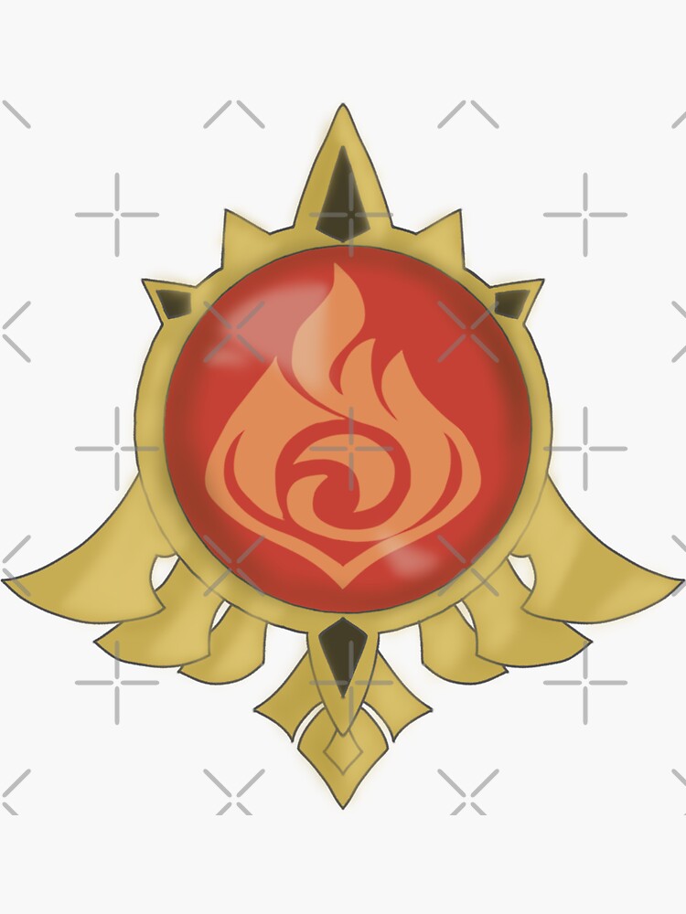 Pegatina «Genshin Impact Pyro Visión Mondstadt» de littlecamkoala ...