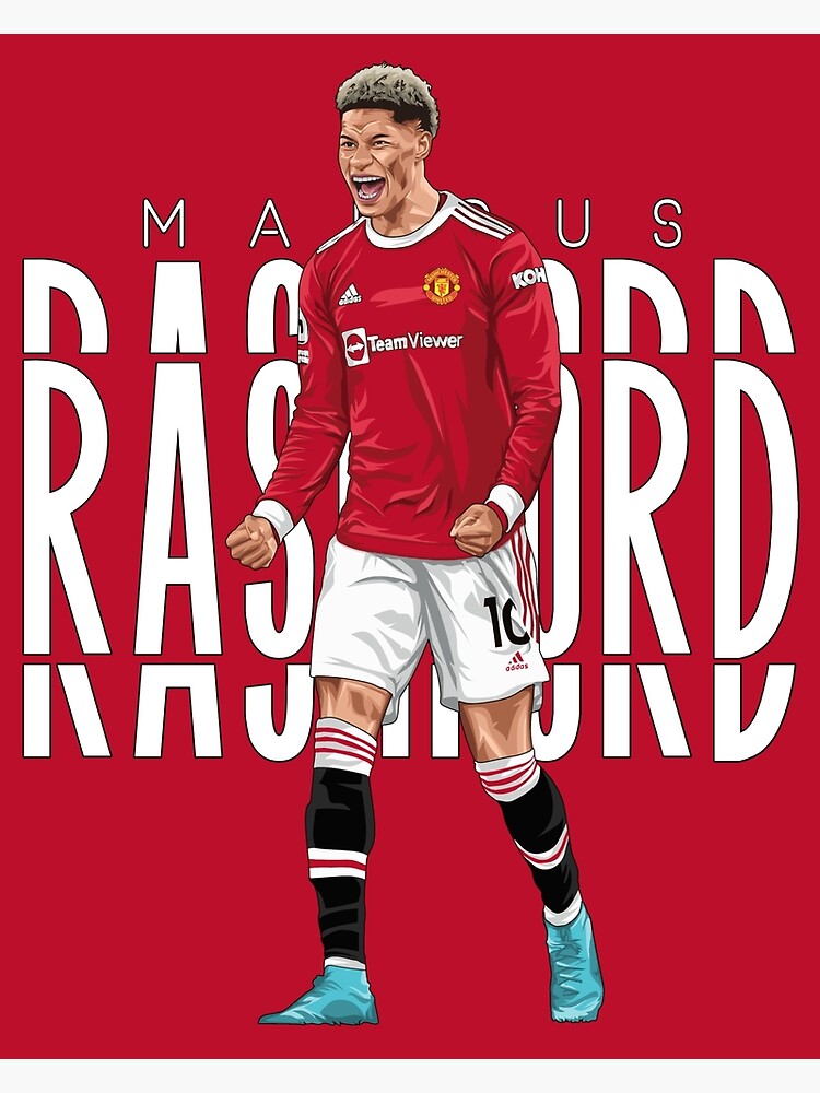 "Marcus rashford red devil celebration goals" Poster by Rey-Art | Redbubble