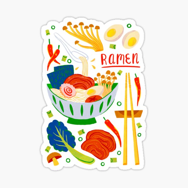 "Ramen Noodles" Sticker for Sale by vankhuynhart | Redbubble