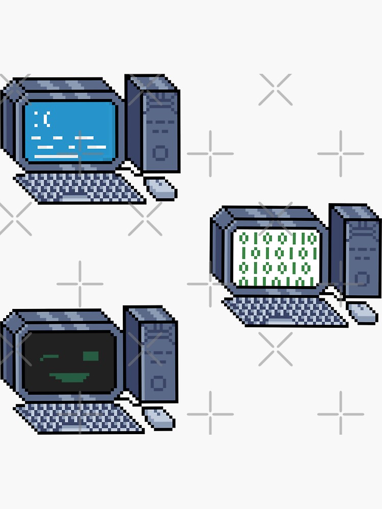 "Pixel Art Computers" Sticker for Sale by Pixet | Redbubble