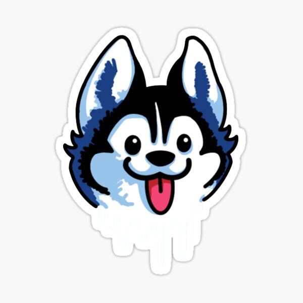 "Husky Sticker" Sticker for Sale by BreakAwayDesign | Redbubble