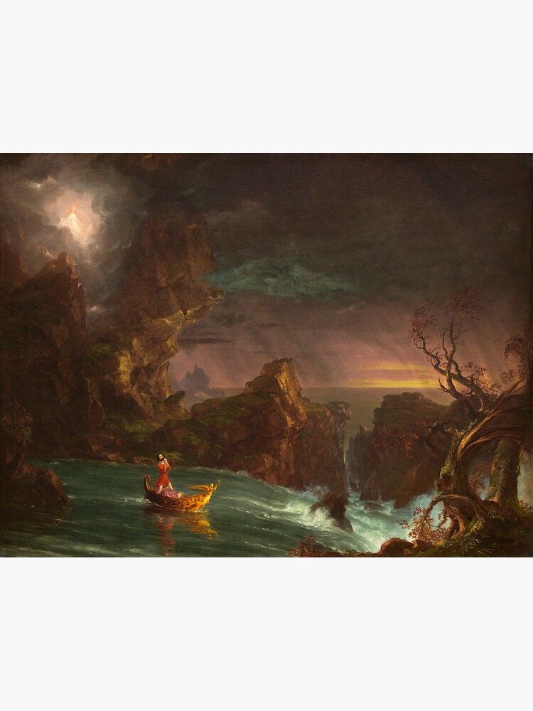 "Thomas Cole's The Voyage of Life: Mahood" Sticker by mosfunky | Redbubble