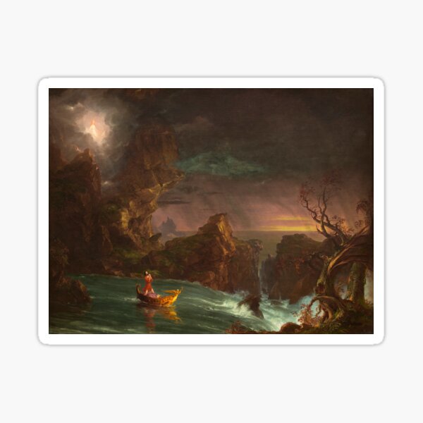 "Thomas Cole's The Voyage of Life: Mahood" Sticker by mosfunky | Redbubble