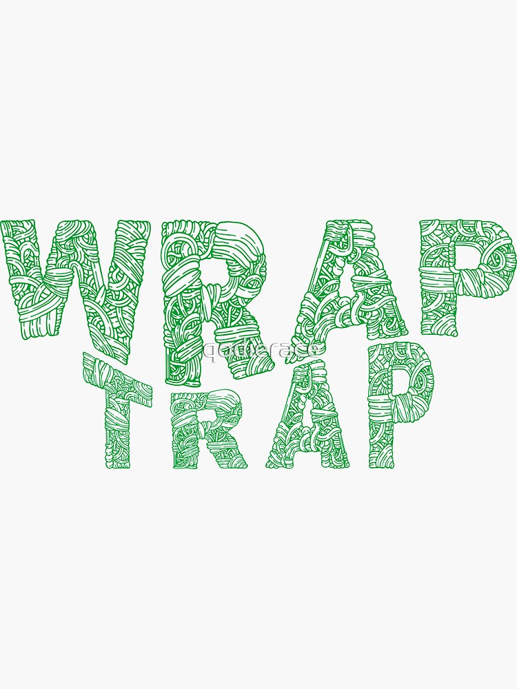 "Green Wrap Trap Text Effect" Sticker by qodierace | Redbubble