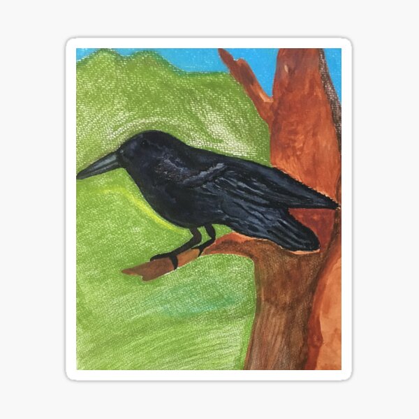 "Perched Crow" Sticker by SMAExpressions | Redbubble