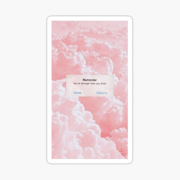 "Pastel Pink Clouds Motivational Notification" Sticker for Sale by ...