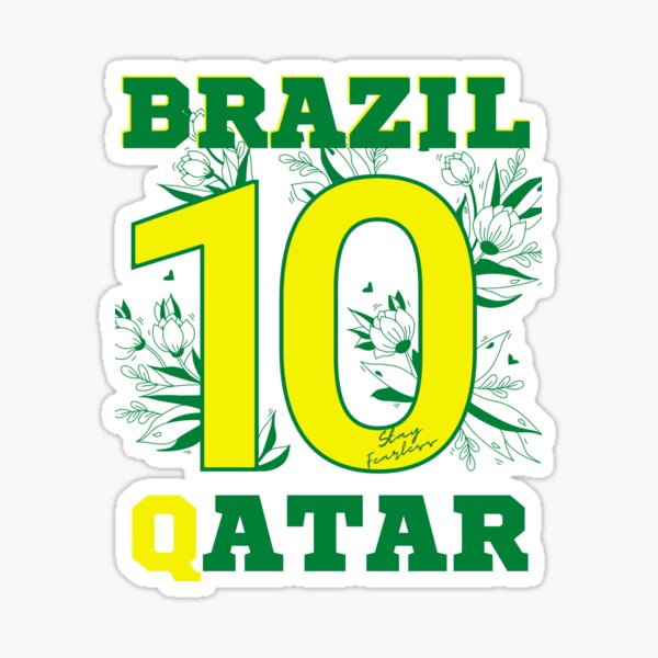 "Brazil soccer team number 10 green and yellow" Sticker for Sale by ...