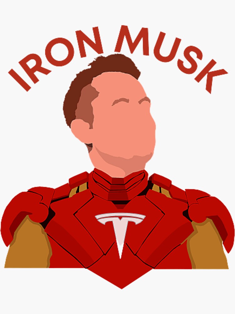 "Elon Musk Iron Musk" Sticker for Sale by caio011 | Redbubble