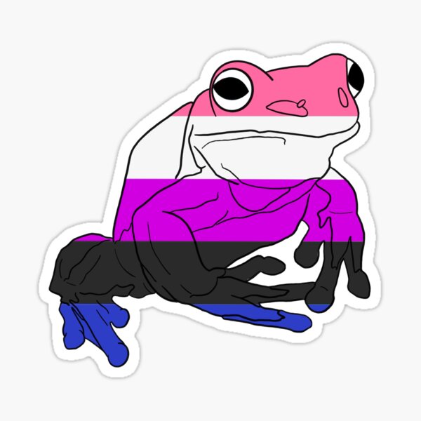 "Genderfluid Frog :)" Sticker by art-as-academia | Redbubble