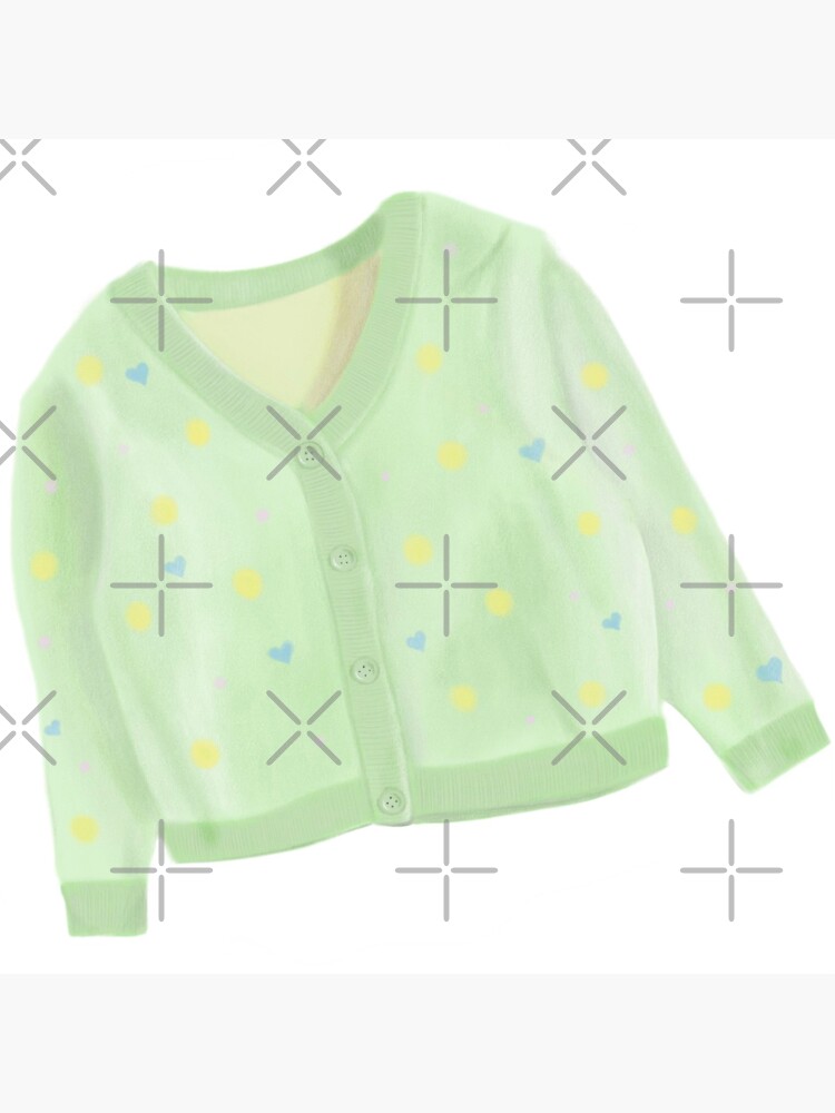 "Cute Green Cardigan" Sticker by BaggyYogaPants | Redbubble