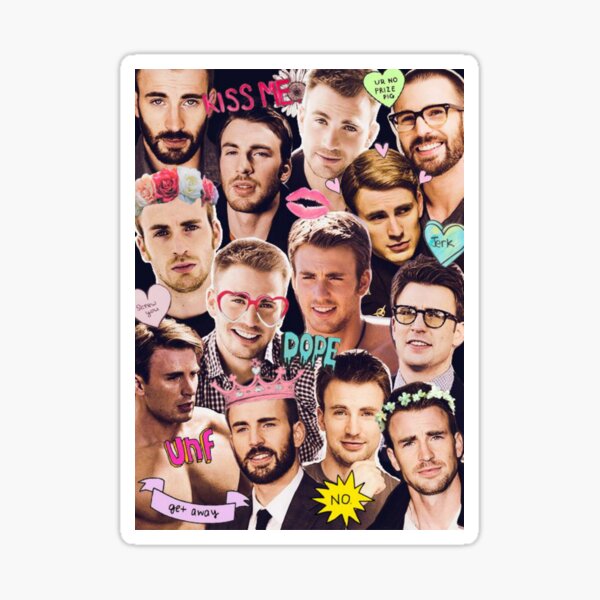 "Chris Evans Photo Collage " Sticker by Tema01 | Redbubble