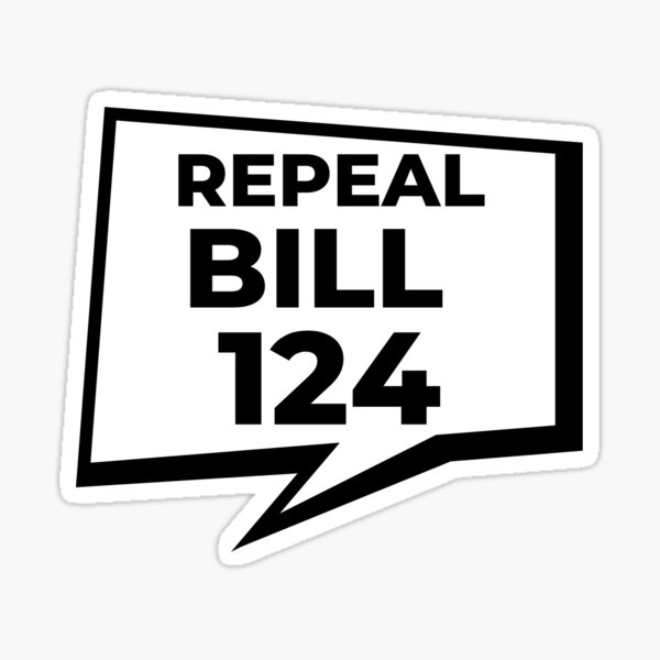 "Repeal Bill 124" Sticker for Sale by KatarinaAndCo | Redbubble