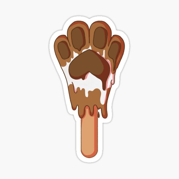 "Chocolate ice cream paw ice pop ice cream bar furry paw" Sticker by ...