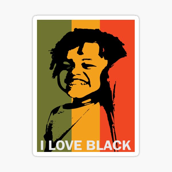 "I love Black " Sticker for Sale by Jackdrawing | Redbubble