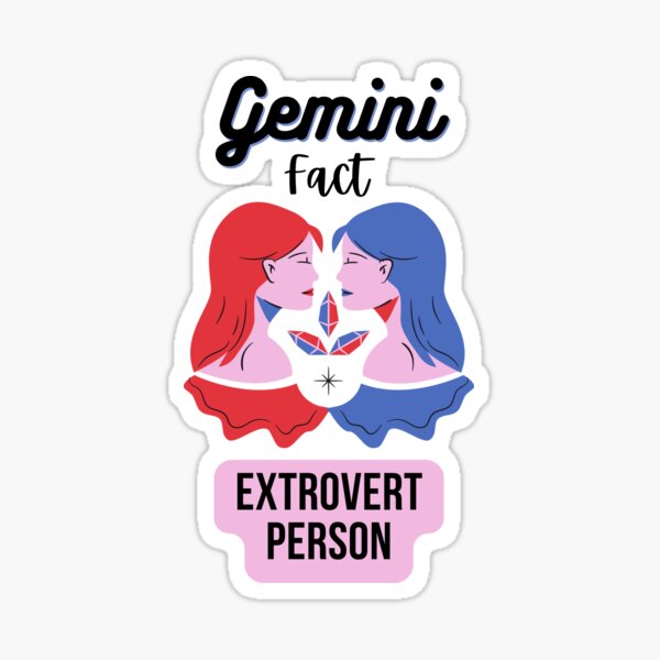 "Gemini fact extrovert person | zodiac sign" Sticker for Sale by ...