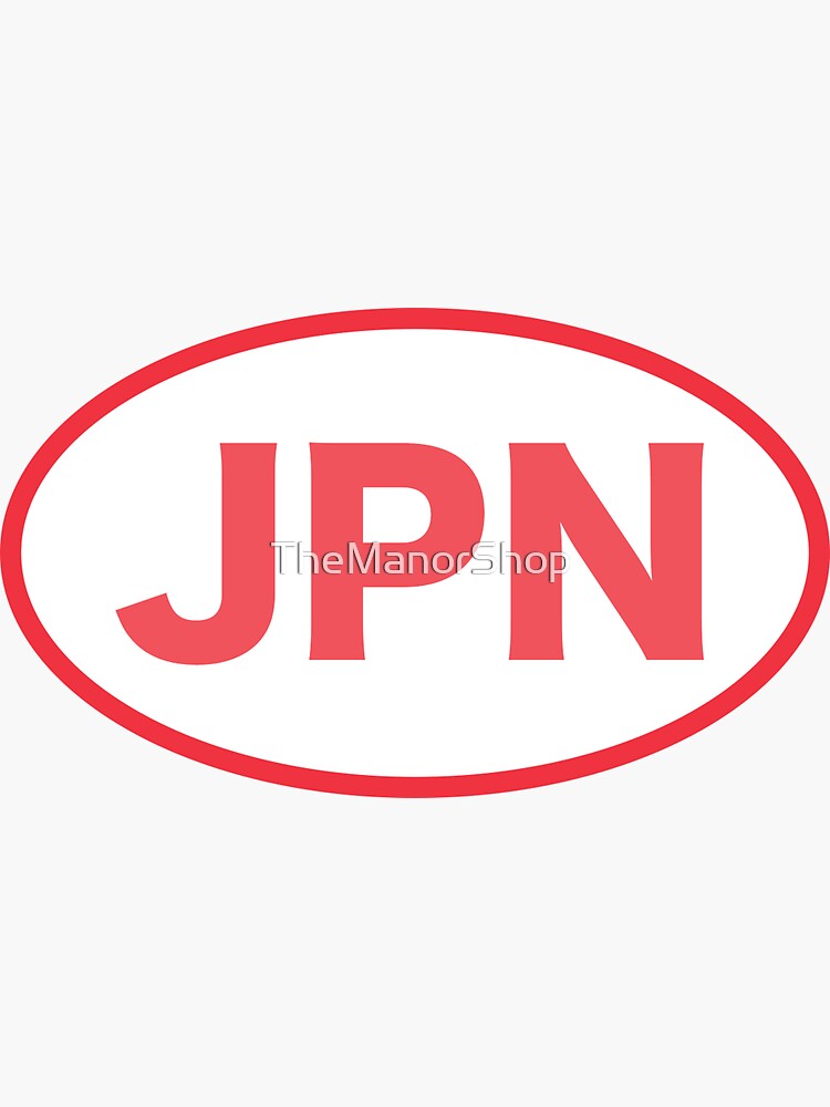 "Japan Oval (Flag)" Sticker by TheManorShop | Redbubble