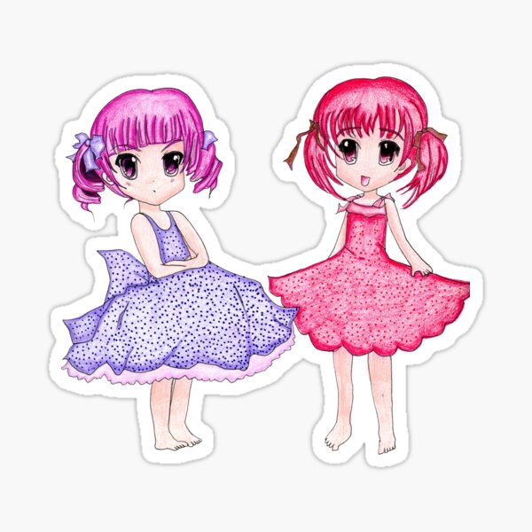 "Twinning Anime" Sticker for Sale by bessieretro | Redbubble