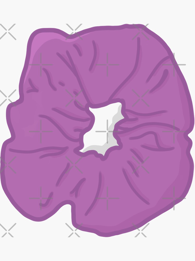 "Purple Scrunchie" Sticker for Sale by pebbledoodles | Redbubble
