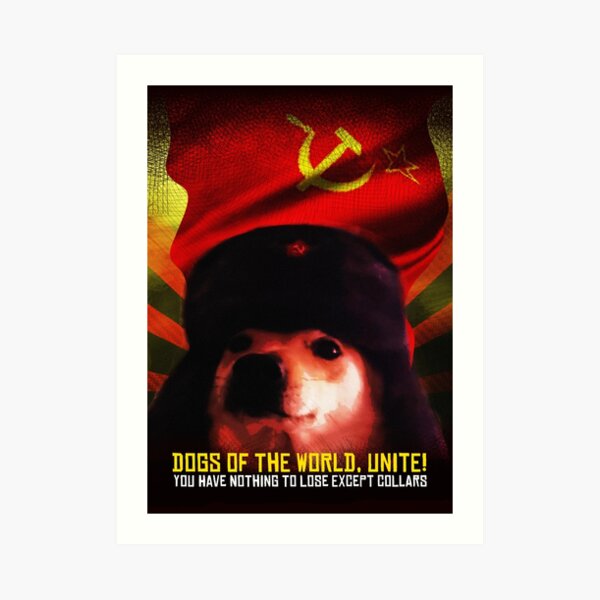 "Communist Comrade Doggo Meme Funny Doge dog Jimbo with Russia Sickle ...