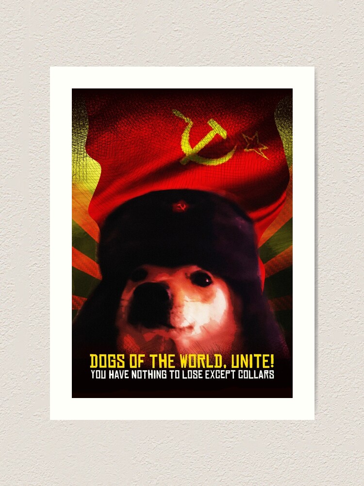 "Communist Comrade Doggo Meme Funny Doge dog Jimbo with Russia Sickle ...
