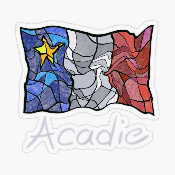 "Acadian Flag pastel liquid mosaic - Drapeau acadien mosaïque liquide ...