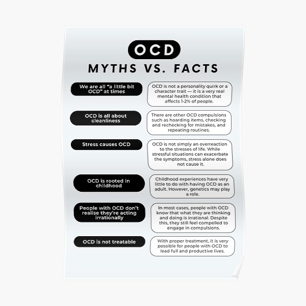 "OCD Myths and Facts" Poster for Sale by PKindThoughts | Redbubble