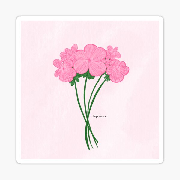 "geranium" Sticker by emilyaustyn-art | Redbubble