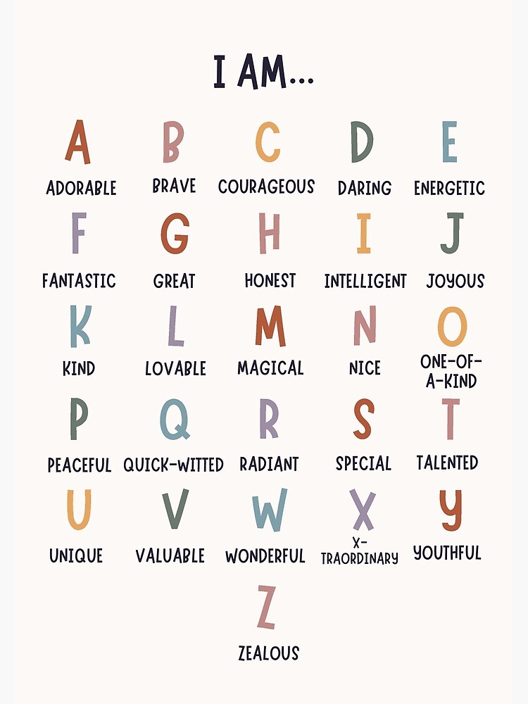 "Affirmations ABC" Poster for Sale by PKindThoughts | Redbubble