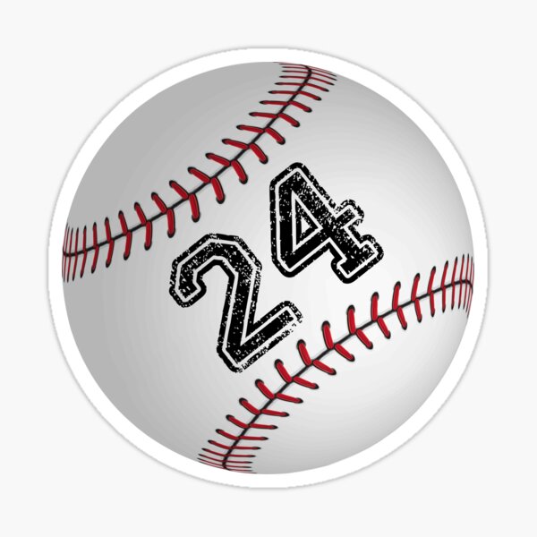 "Baseball ball number 24, twenty four" Sticker for Sale by TheCultStuff ...