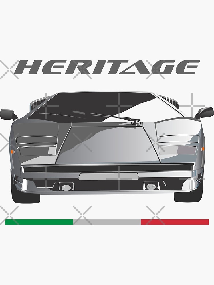 "Italy Classic Supercar Lambo Countach Heritage" Sticker for Sale by ...