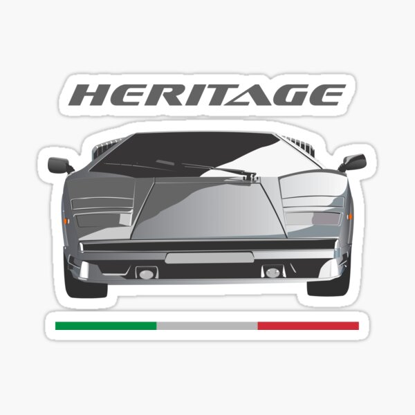 "Italy Classic Supercar Lambo Countach Heritage" Sticker for Sale by ...