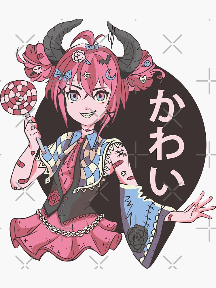 "Gothic Anime Girl" Sticker by Artrographic | Redbubble