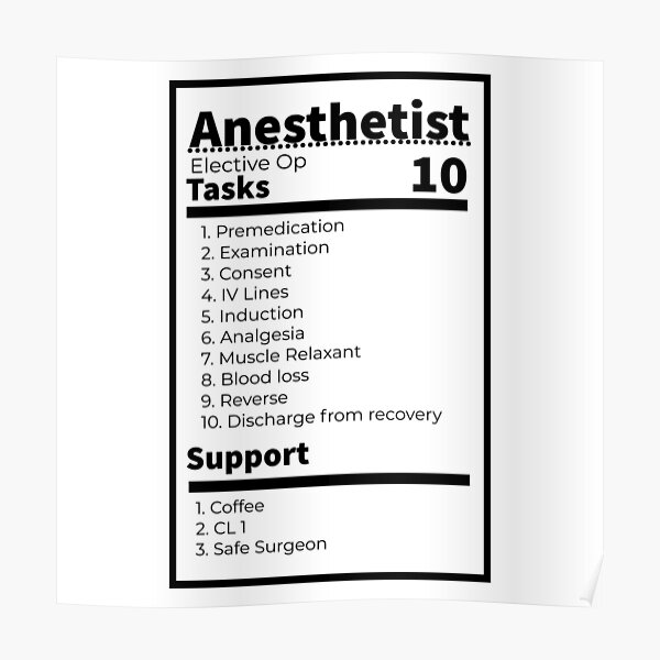 "Anesthetist - Anesthesia" Poster for Sale by charlielim-87 | Redbubble