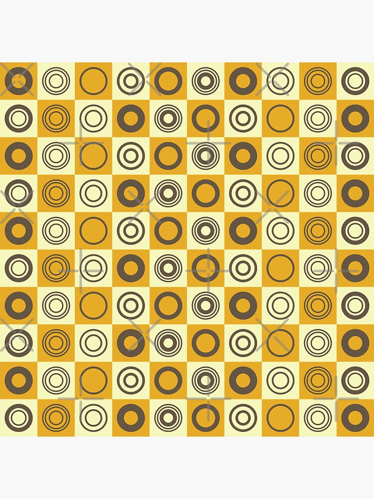 "Sirkel, Retro Circle in Checkered Pattern" Sticker by BesanoStyle ...