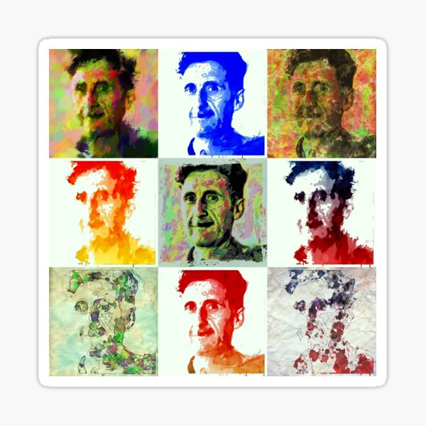 "Portrait of George Orwell" Sticker for Sale by ArthurDurkeeArt | Redbubble