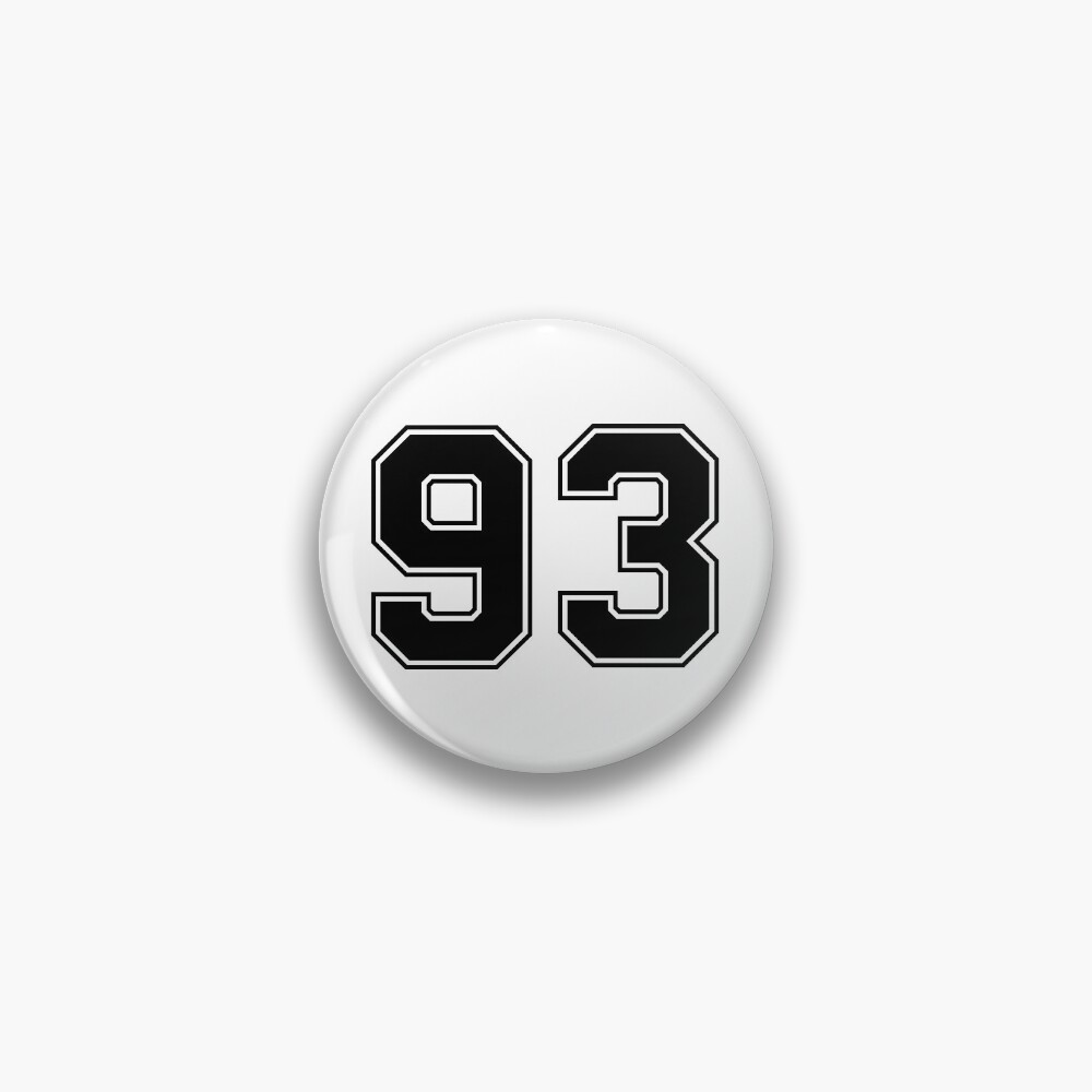 "93 American Football Classic Vintage Sport Jersey Number in black ...