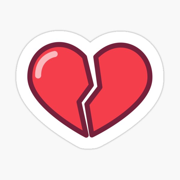 "Broken heart sticker" Sticker by catkie-art | Redbubble