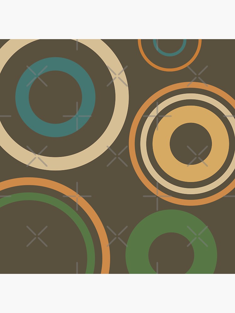 "Sirkel, Retro Circle Pattern in Retro Color Scheme" Sticker by ...