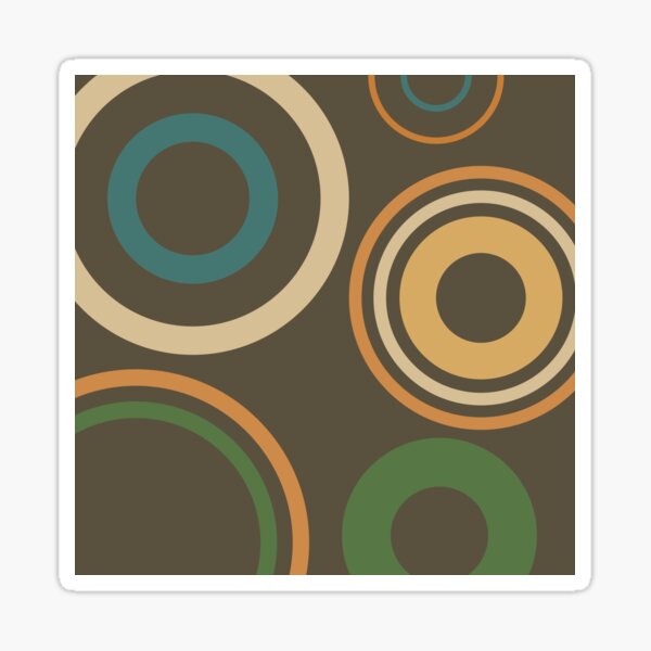 "Sirkel, Retro Circle Pattern in Retro Color Scheme" Sticker by ...