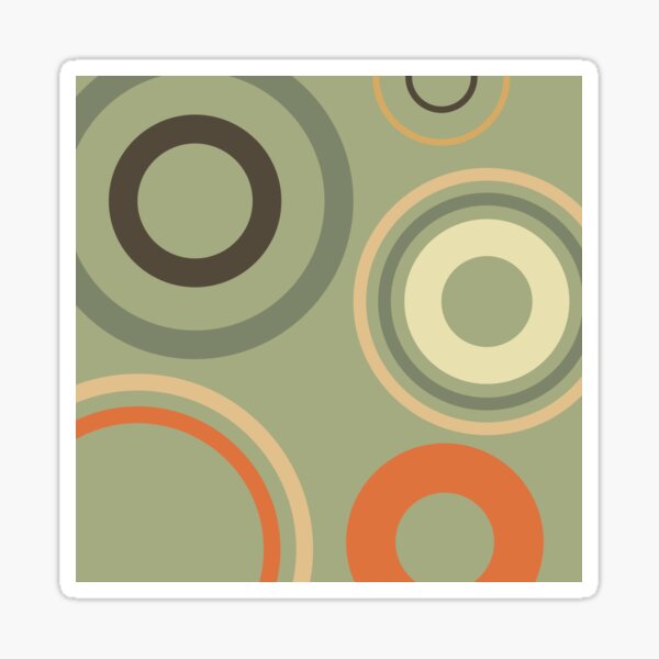 "Sirkel, Retro Circle in Pattern in Retro Color Scheme" Sticker by ...
