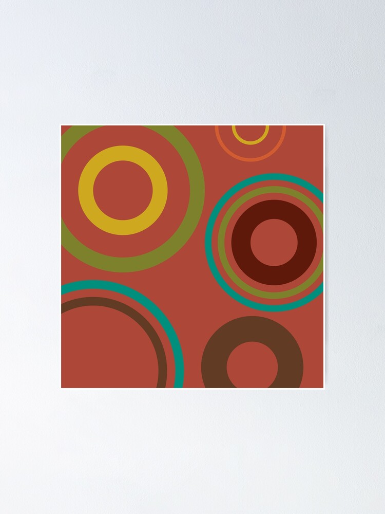 "Sirkel, Retro Circle in Pattern in Retro Color Scheme" Poster by ...