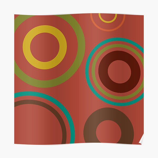 "Sirkel, Retro Circle in Pattern in Retro Color Scheme" Poster by ...