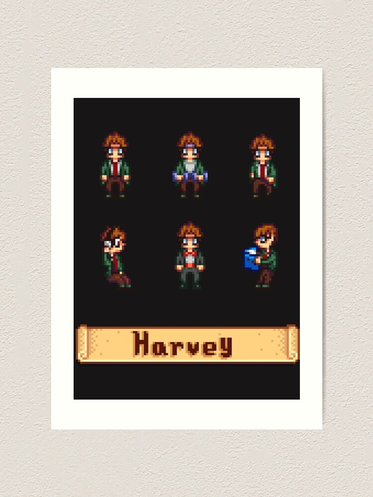 "Stardew Valley Sprites - Harvey Sticker" Art Print for Sale by ...