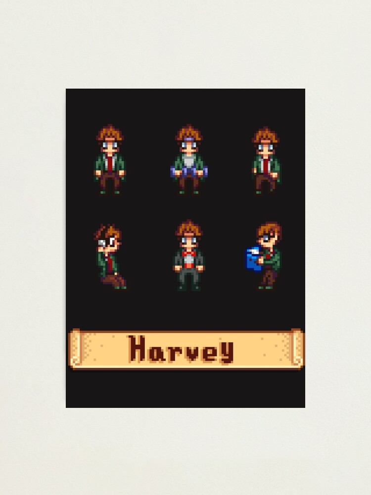 "Stardew Valley Sprites - Harvey Sticker" Photographic Print by ...