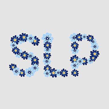 "Blue and Navy Floral SLP for Speech Language Pathologists" Sticker for ...