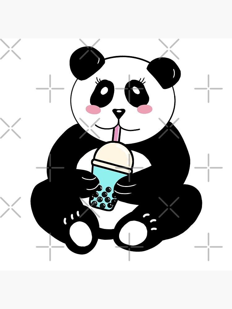 "Cute Panda Drinking Bubble Tea" Poster for Sale by DreamyStrokes ...