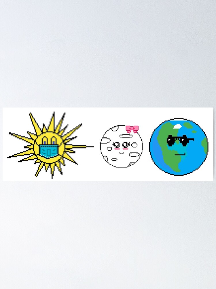 "COVID-19 Eclipse - White - Cute Pixel Art" Poster for Sale by ...